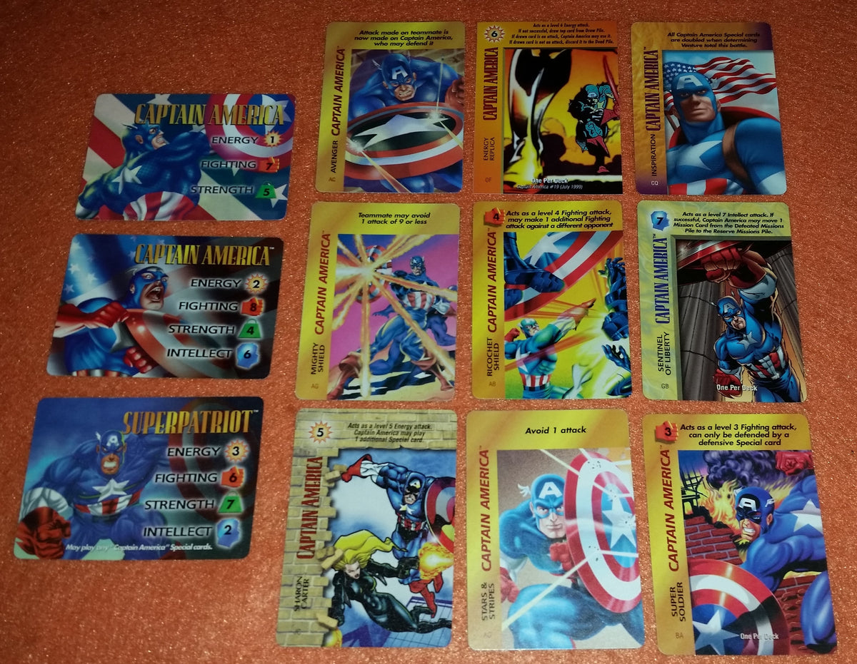 Marvel Overpower CAPTAIN AMERICA SET - characters OP IQ CL, 8 specials ...