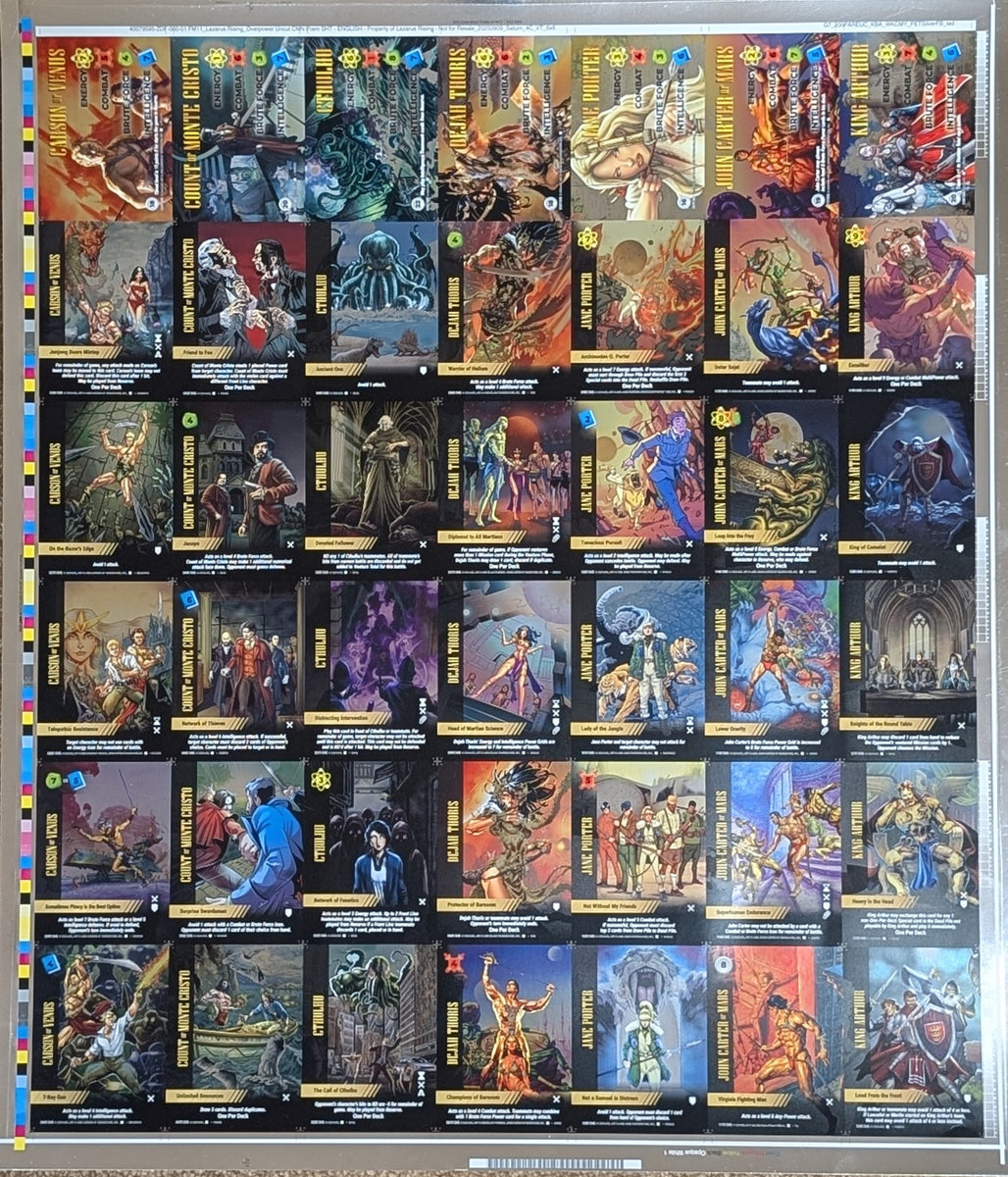 Marvel Overpower World Legends FOIL ERB Common Uncut Sheet #5 ...