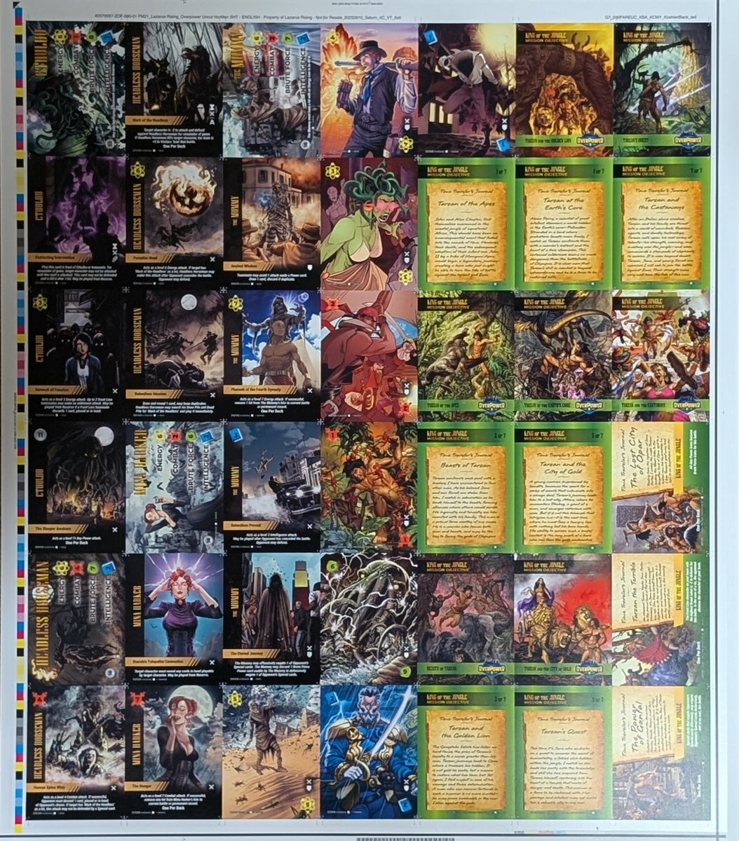 Marvel Overpower World Legends ERB Horror Menagerie Uncut Sheet #1 ...