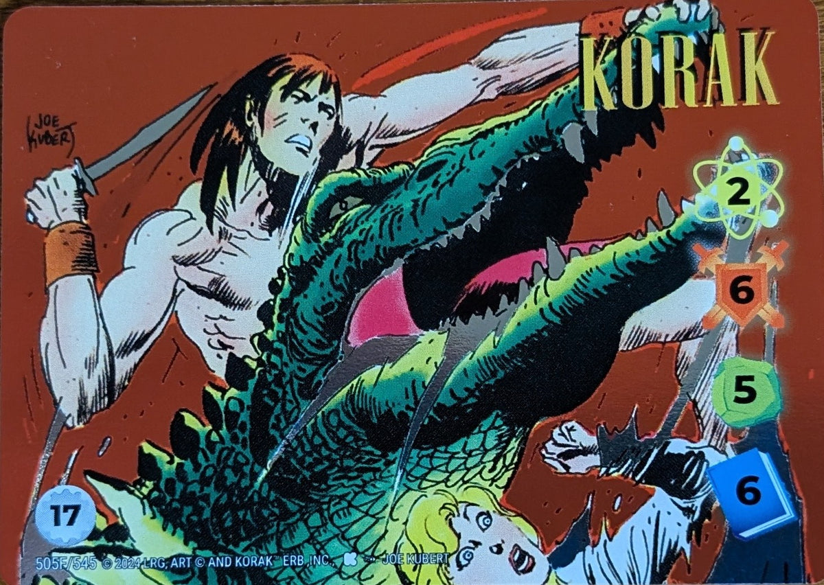 Marvel Overpower Korak FOIL Alt Art character VR WLKS ERB Kubert art ...