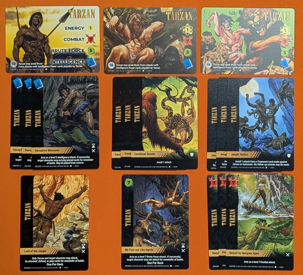 Marvel Overpower Tarzan PLAYER SET - 3 characters, 14 sp WLKS ERB ...