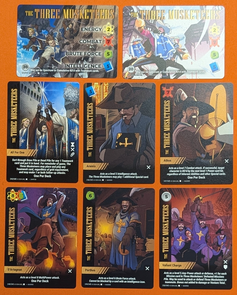 Marvel Overpower Three Musketeers SET 2 chars (1 alt art) 6 specials ...