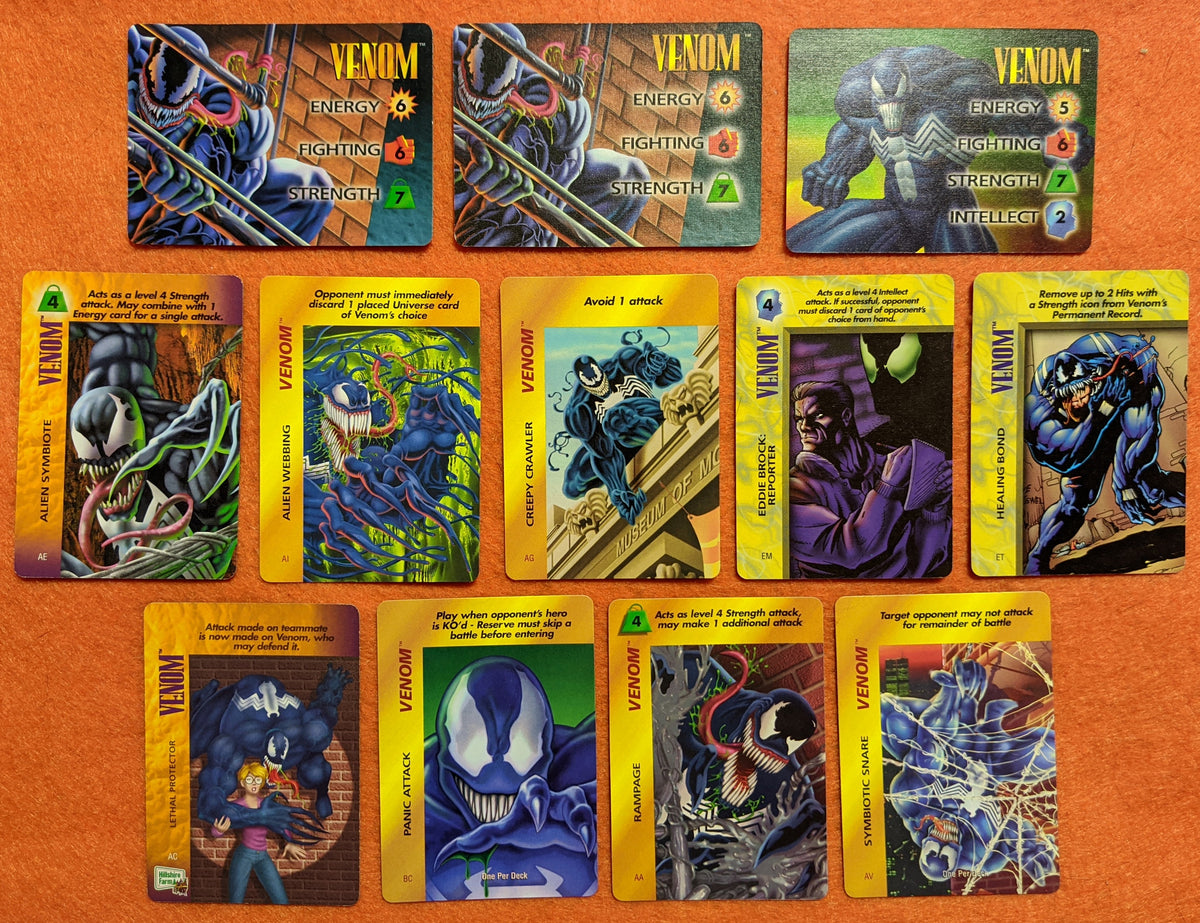 Marvel Overpower VENOM SET - 3 characters, 9 sp, with Hillshire Farms ...