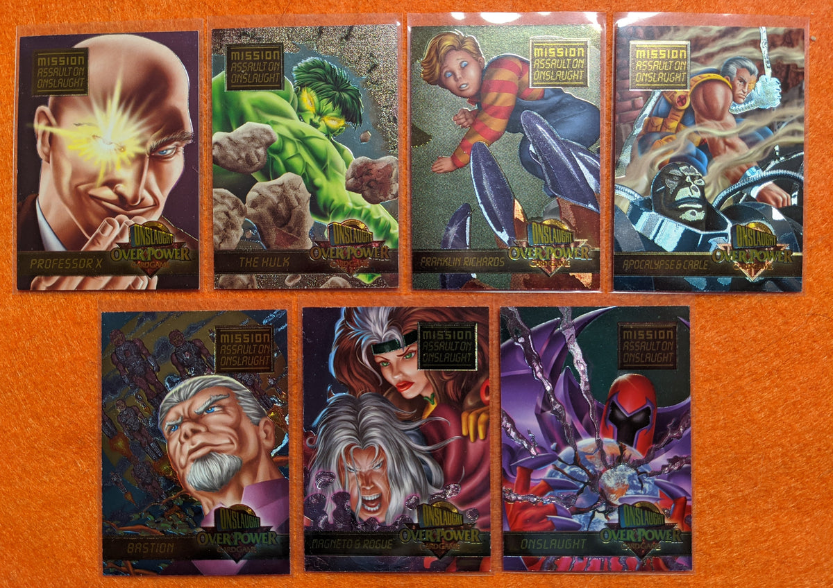 Marvel Overpower ASSAULT ON ONSLAUGHT MISSION SET (7) - Chromium Promo ...